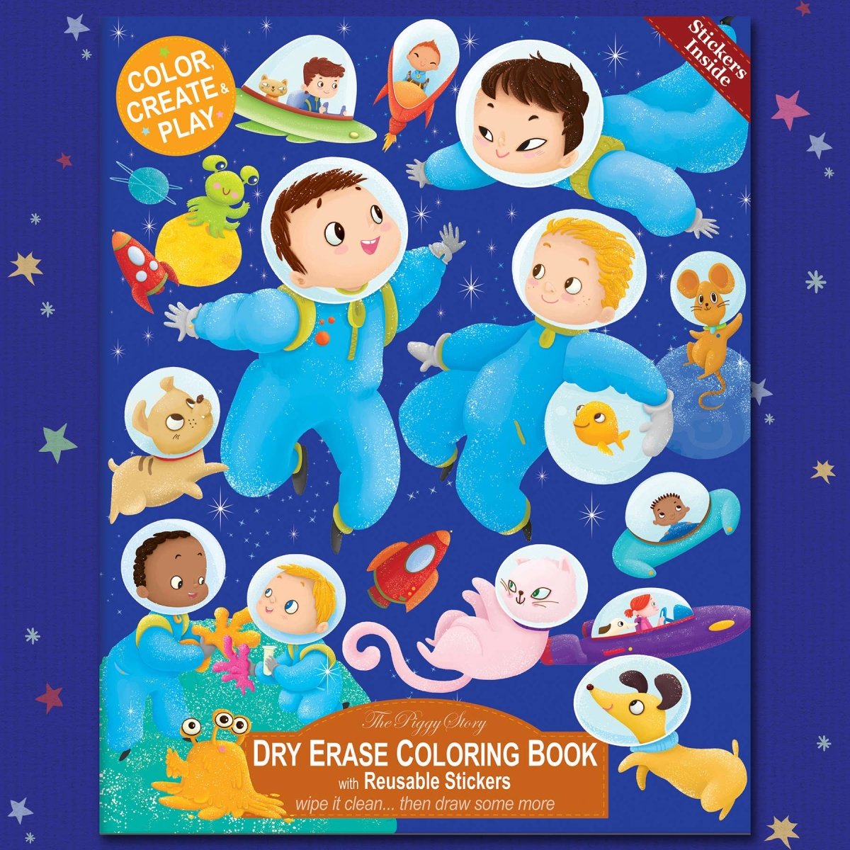 Space Adventure Dry Erase Coloring Book – Bee Like Kids