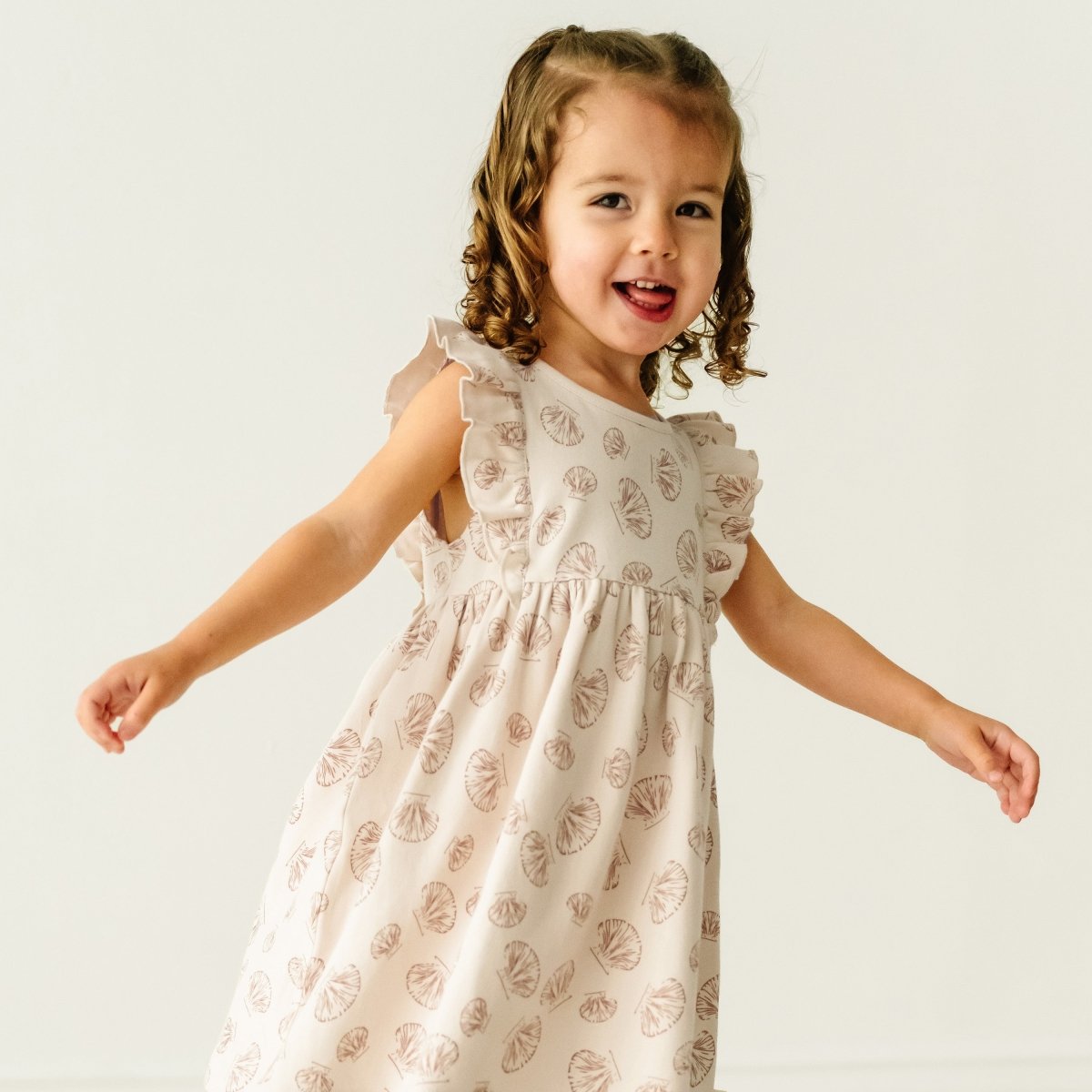 Organic Baby Flutter Dress - Seashells – Bee Like Kids