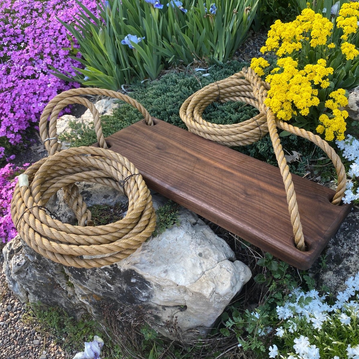 Walnut Stained Classic Bench Swing – Bee Like Kids