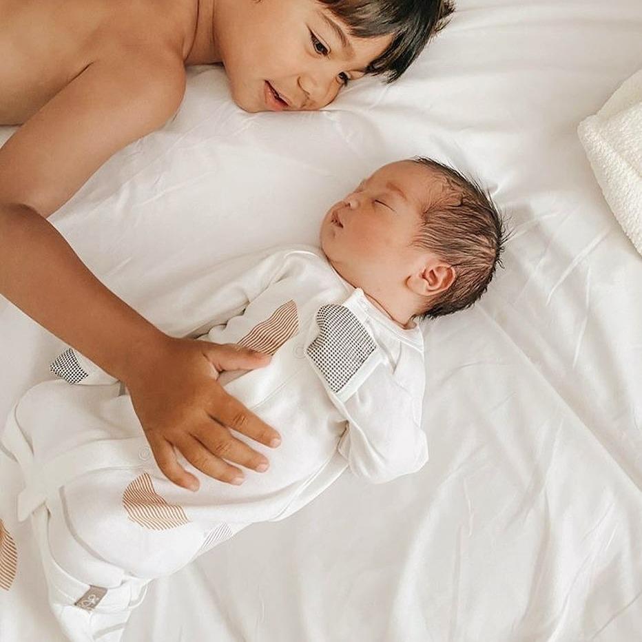 Organic Sleeper Baby Gown - Geo Dash – Bee Like Kids