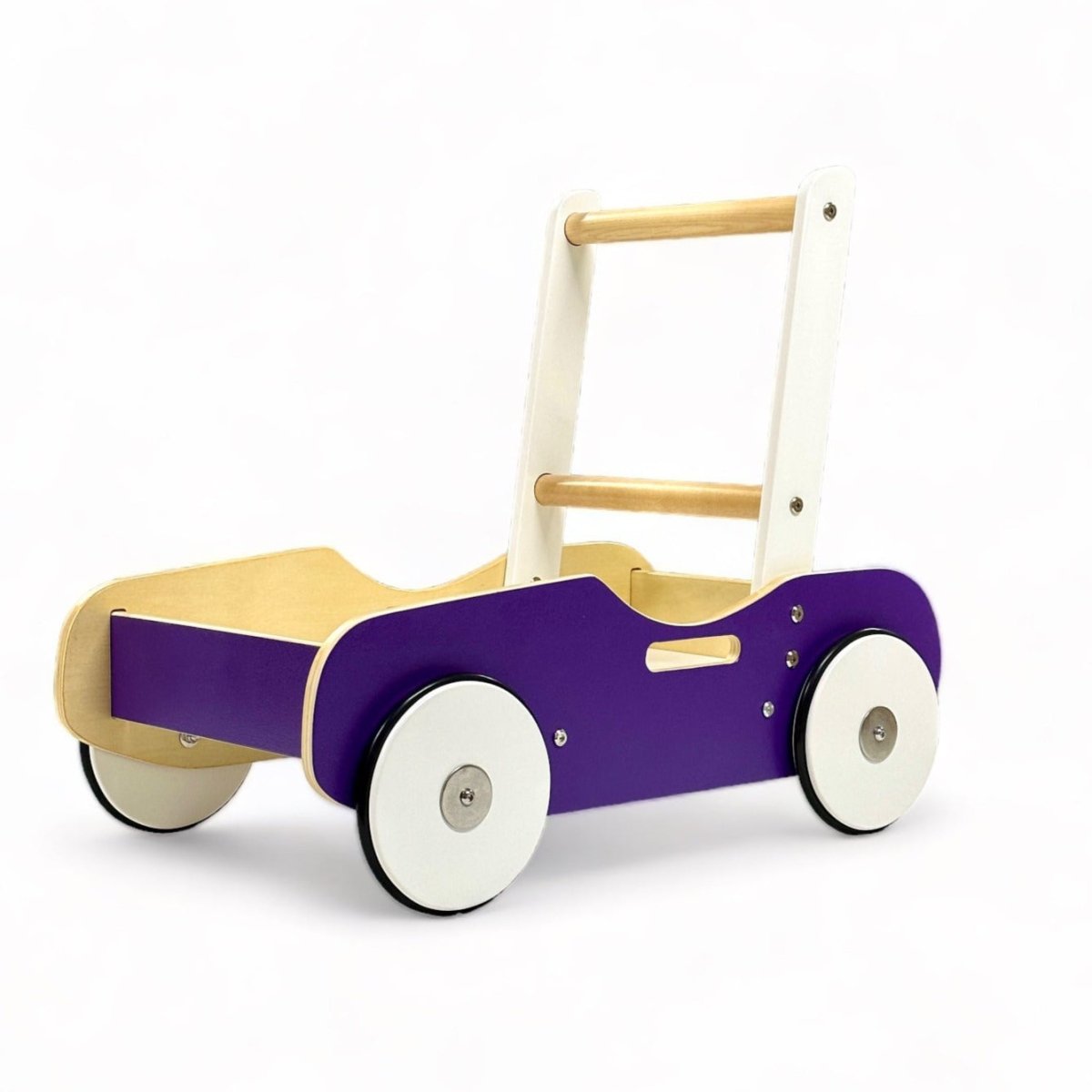 Handcrafted Wooden Push Cart Royal Purple | Bee Like Kids