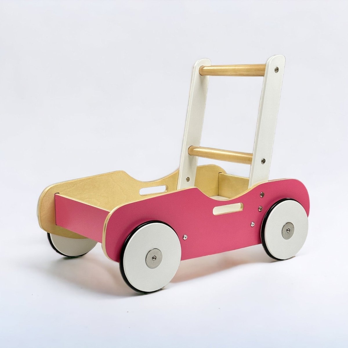 Handcrafted Wooden Push Cart Malibu Pink – Bee Like Kids